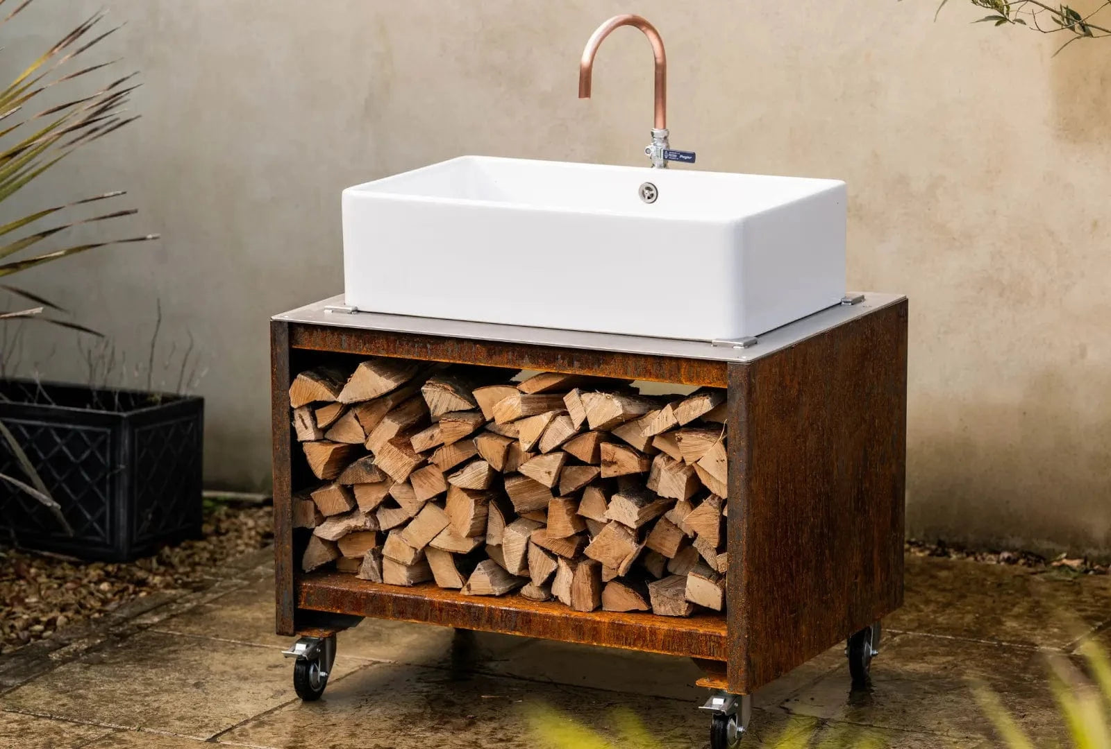Kitchen Belfast Sink Unit - CorTen By Somerset Grill Co